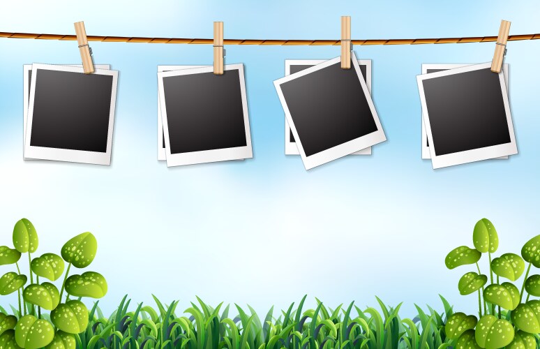 A beautiful landscape photo frame Royalty Free Vector Image