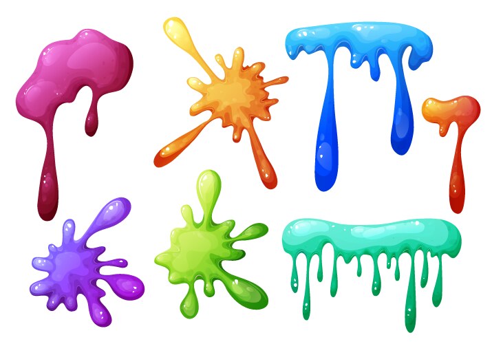 Splat slime mucus sticky liquid goo spots Vector Image