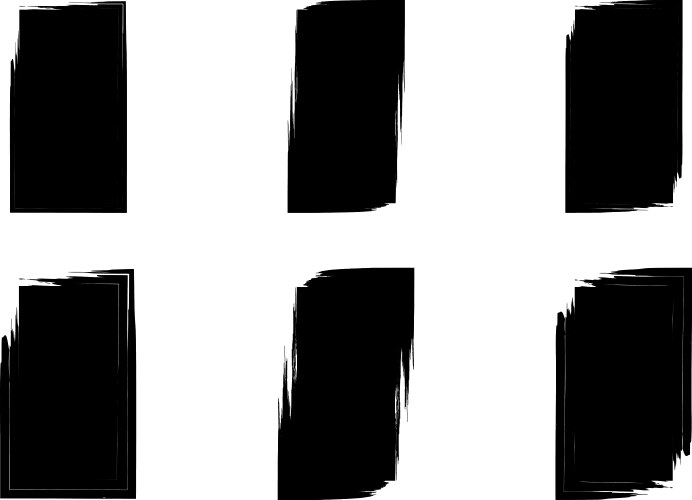 Square vertical shape filled grunge brush Vector Image