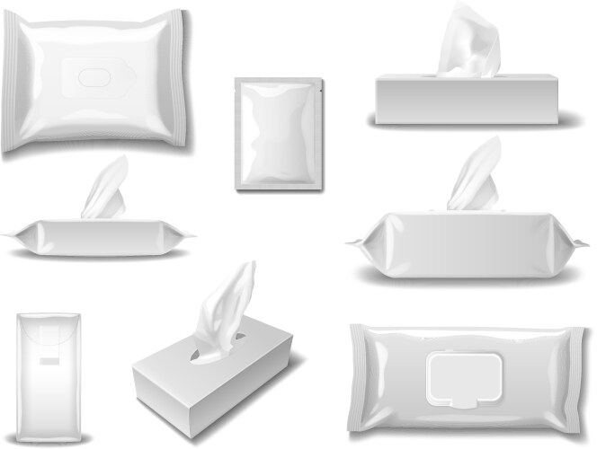 Tissue packaging realistic mockup Royalty Free Vector Image