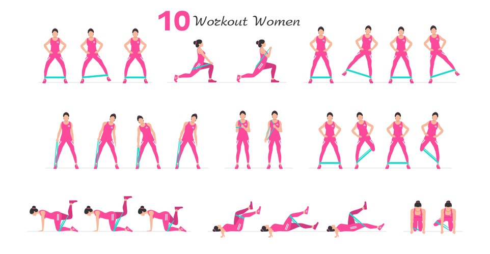 Women workout set Royalty Free Vector Image - VectorStock