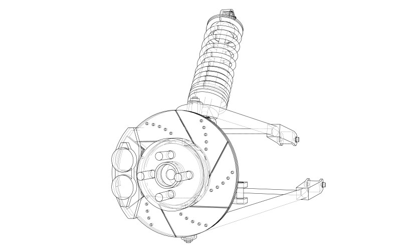 Car springs suspension steel equipment Royalty Free Vector