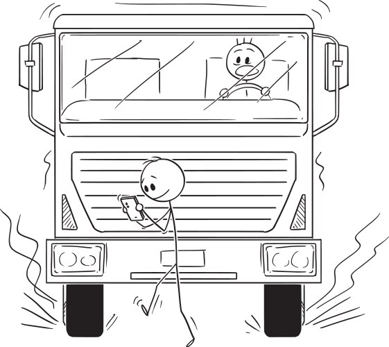 Cartoon dead man dying during phone call Vector Image