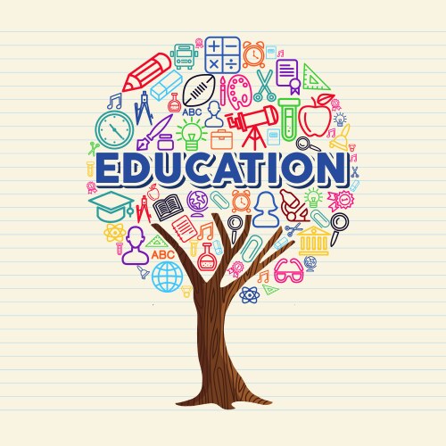School education concept tree Royalty Free Vector Image