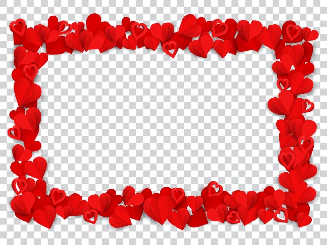 Hearts borders isolated transparent background Vector Image