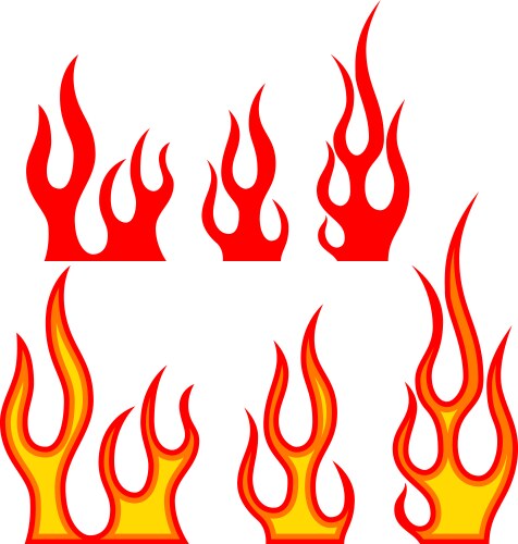 Fire patterns set Royalty Free Vector Image - VectorStock