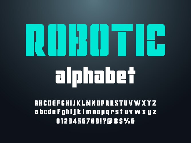 Robotic Font Letter Alphabet Vector Images (over 1,400)