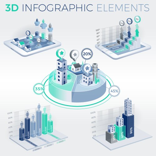 3d infographic elements Royalty Free Vector Image