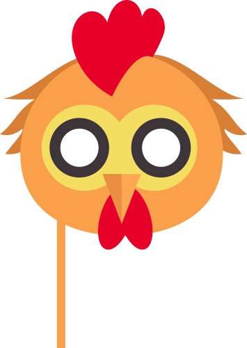 Cartoon rooster mask Royalty Free Vector Image