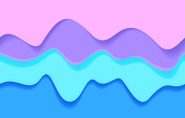 Melted Flowing Ice Cream Background 3d Paper Cut Vector Image