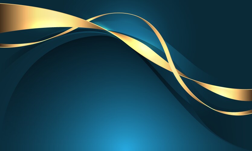 Abstract luxury gold ribbon line wave curve Vector Image