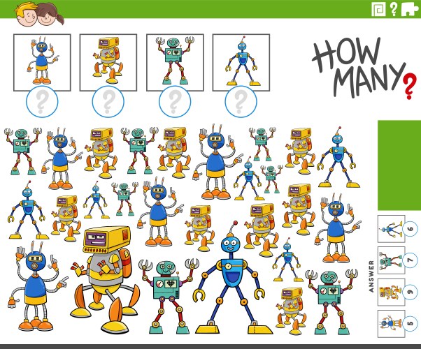 Cartoon education counting game for preschool Vector Image