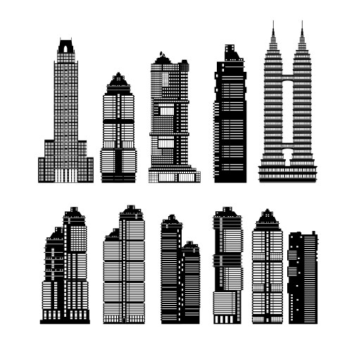 Buildings and modern city houses building Vector Image