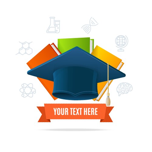 Graduation cap education concept background Vector Image