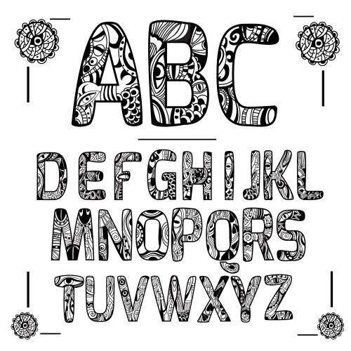 Alphabet Black and White Vector Images (over 1.1 million)