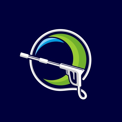 Pressure washing lettering logo Royalty Free Vector Image