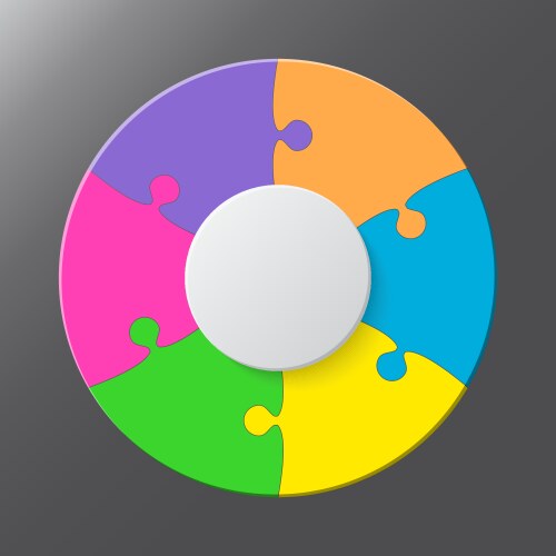 Six Piece Puzzle Vector Images (over 280)