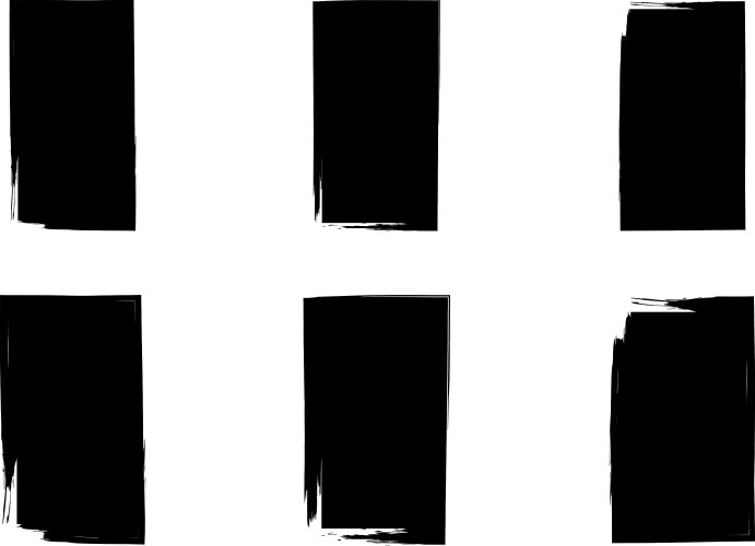 Square vertical shape filled grunge brush Vector Image