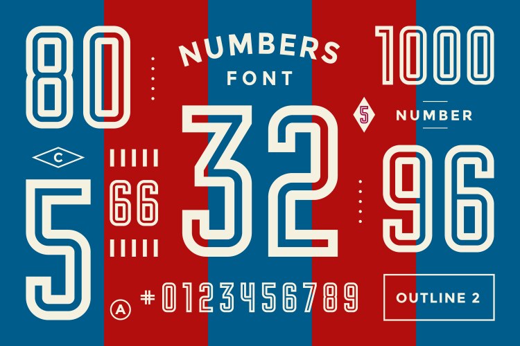 Numeral font number Royalty Free Vector Image - VectorStock