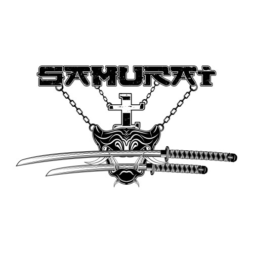 Aikido katana ribbon Royalty Free Vector Image