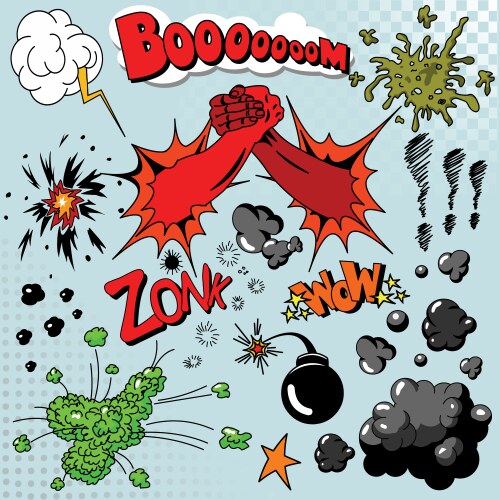 Comic book explosion Royalty Free Vector Image