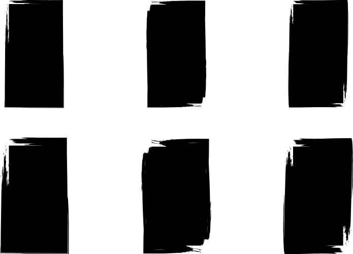 Square vertical shape filled grunge brush Vector Image