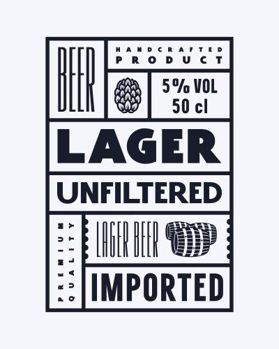 Template label for lager beer Royalty Free Vector Image