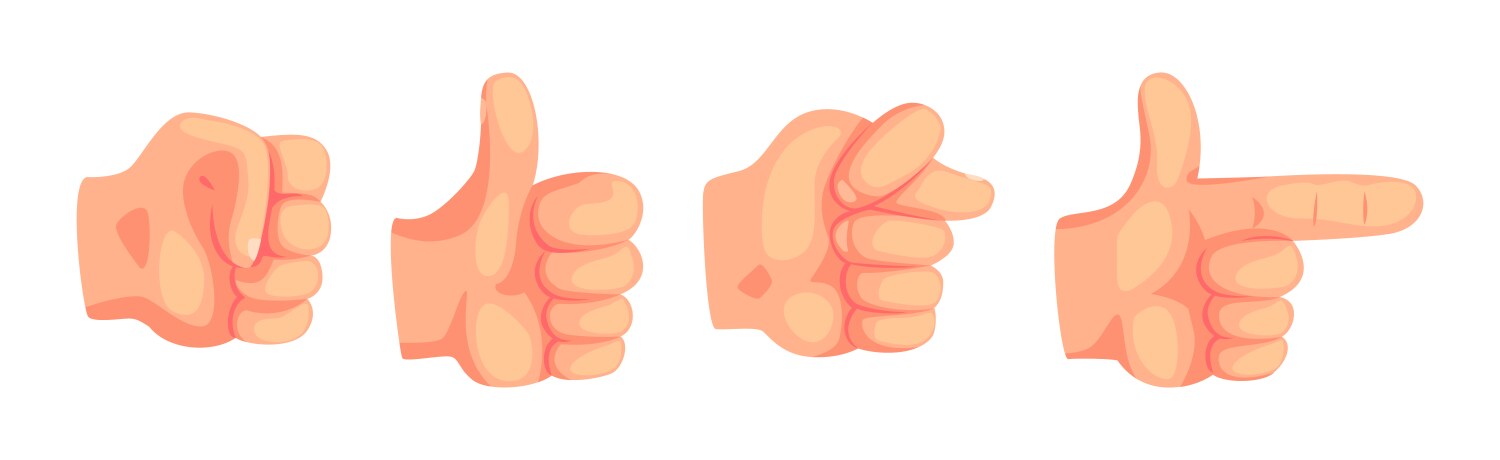 Human hand gesture and pose with finger set Vector Image
