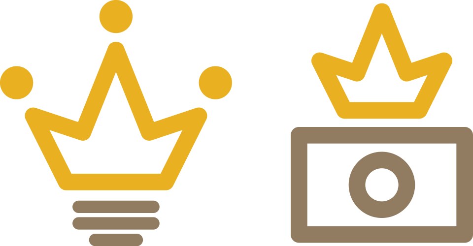 Royal queen letters and crown logo Royalty Free Vector Image