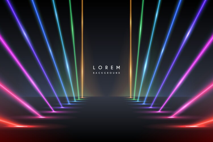 Stage with colorful lights background podium road Vector Image