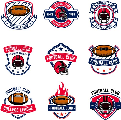 Football logos and insignias Royalty Free Vector Image