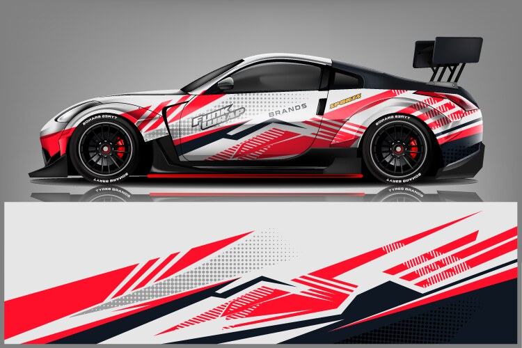 Racing car wrap design with special texture style Vector Image