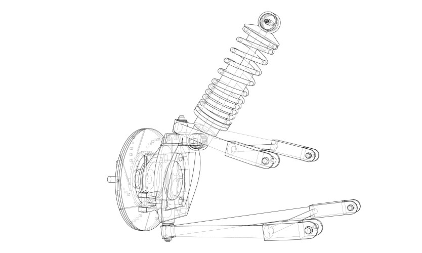 Car suspension with shock absorber Royalty Free Vector Image