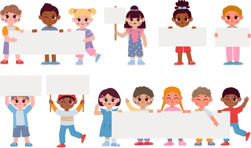 Kid holding flag Royalty Free Vector Image - VectorStock