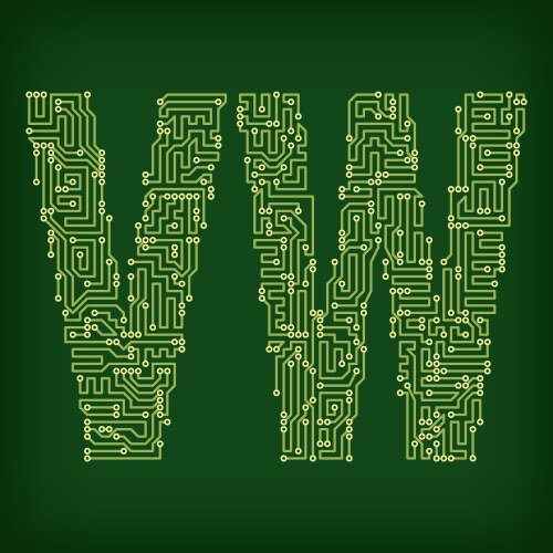 Pcb letter and digits Royalty Free Vector Image