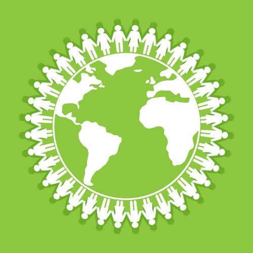 World with People Holding Hands Around it Vector Images (over 320)