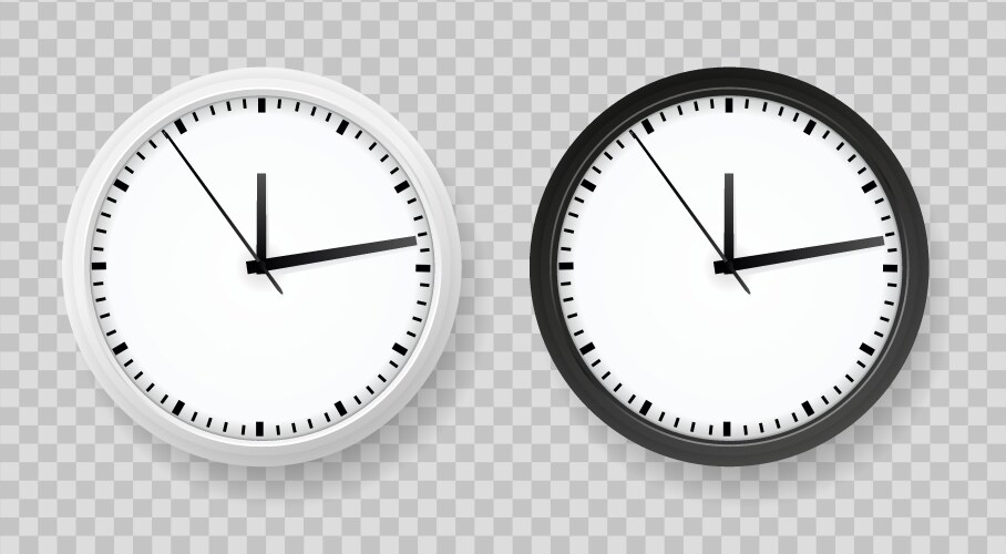 Office clock realistic set Royalty Free Vector Image