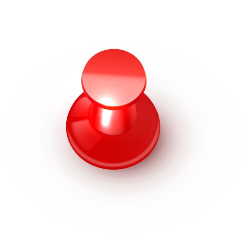 Red thumb tack realistic push pin mockup Vector Image