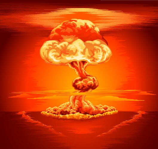 Cross section of nuclear shelter explosion Vector Image