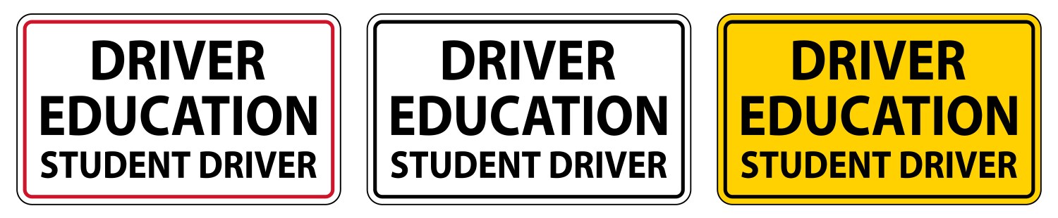 Student driver magnetic car sign education Vector Image