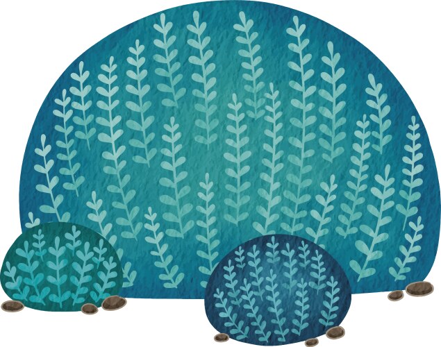 Abstract bush of green tree beside watercolor Vector Image