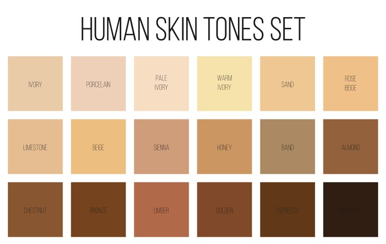 Color Palette for Dark Skin Vector Images (over 180)
