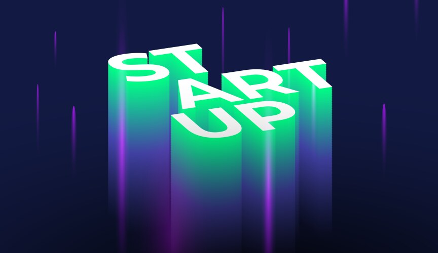 Business startup performance infographic 3d flat Vector Image