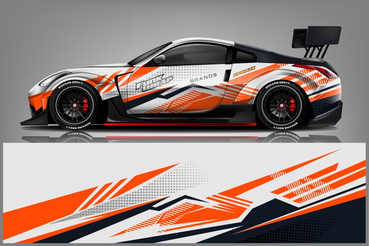 3d design car wrap mockups Royalty Free Vector Image