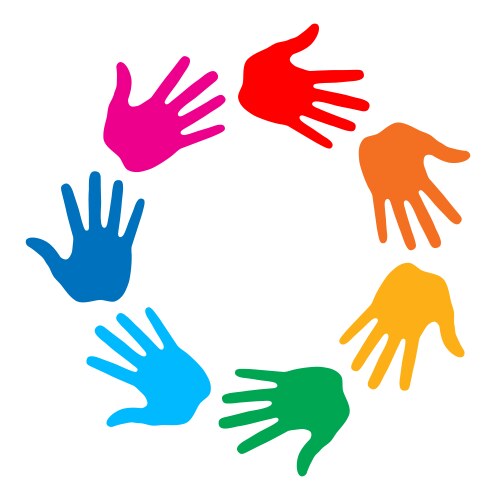 Logo hands union Royalty Free Vector Image - VectorStock