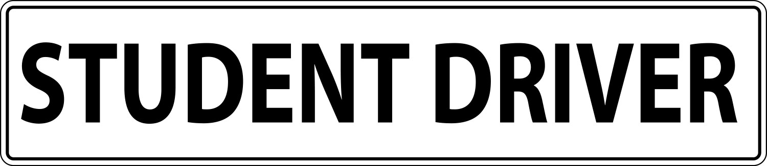 Student driver magnetic car sign education Vector Image