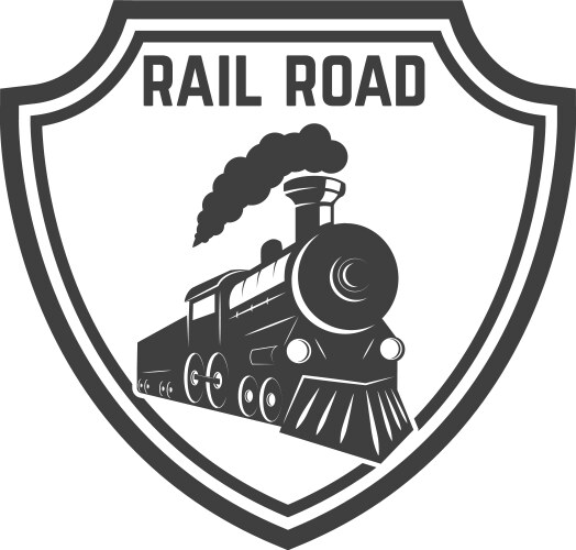 Vintage train emblem template with retro Vector Image