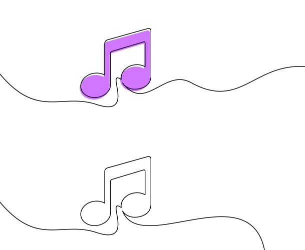 Minimalist purple floral art with line drawing Vector Image