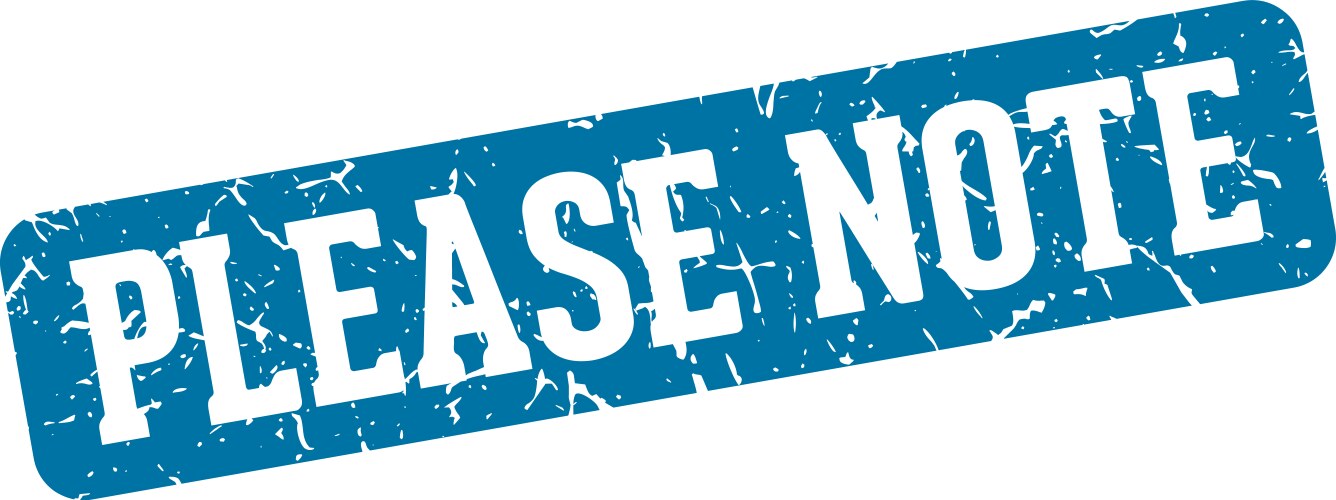 Please note rectangular sign please note stamp Vector Image