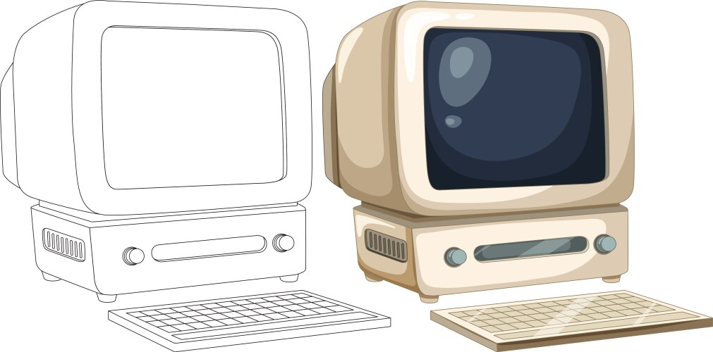 Old Computer Monitor Vector Images (over 5,700)